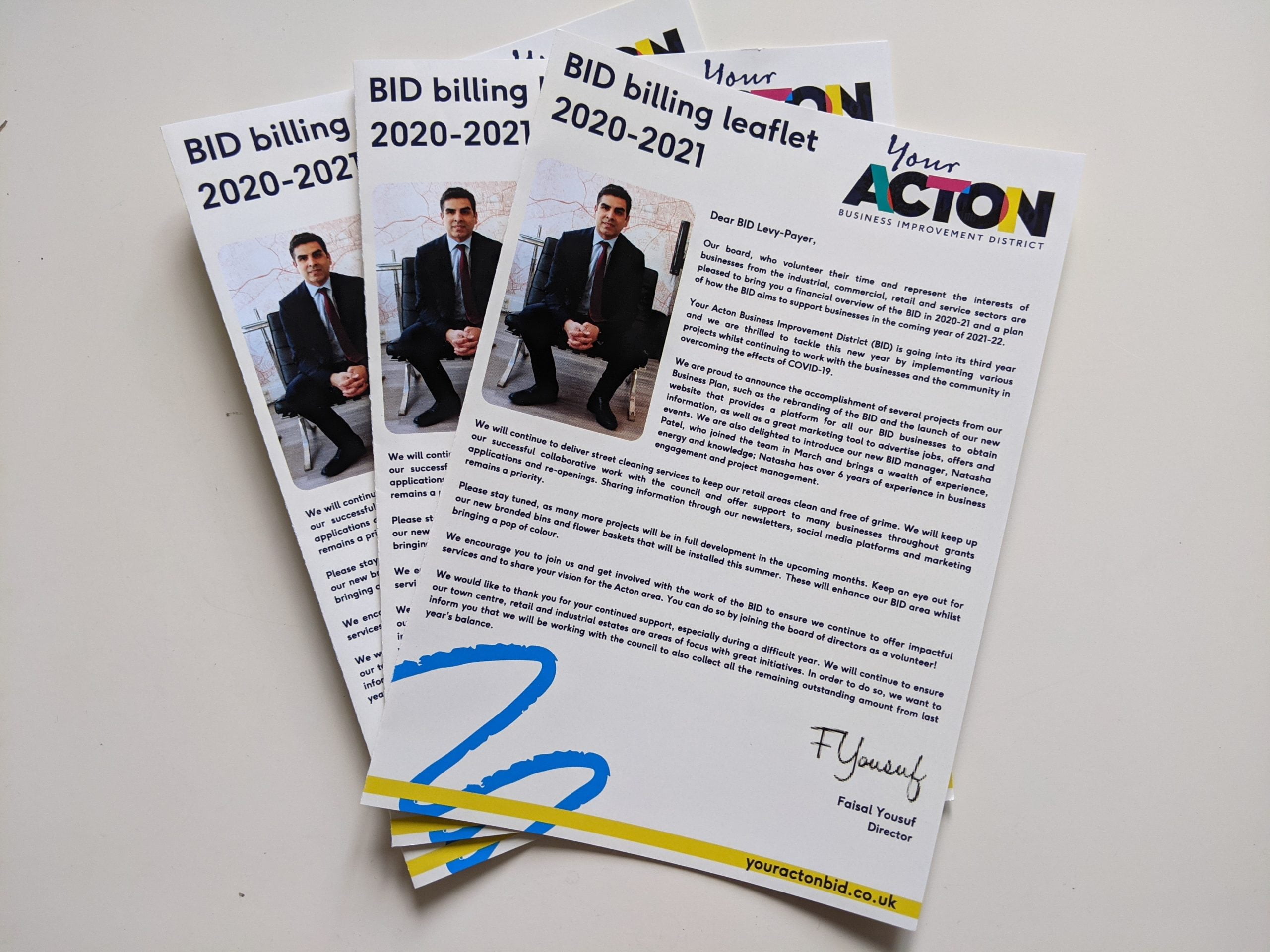Upcoming billing & Billing Leaflet - Your Acton BID